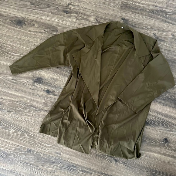 SHEIN | Jackets & Coats | Shein Army Green Shawl Collar Jacket | Poshmark